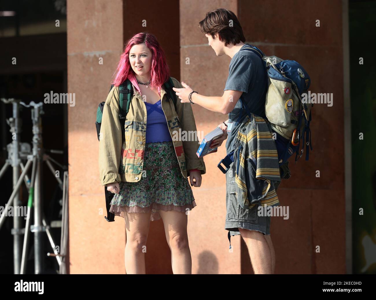 Venice, Italy. 12th Nov, 2022. British actress Liv Hill and British ...