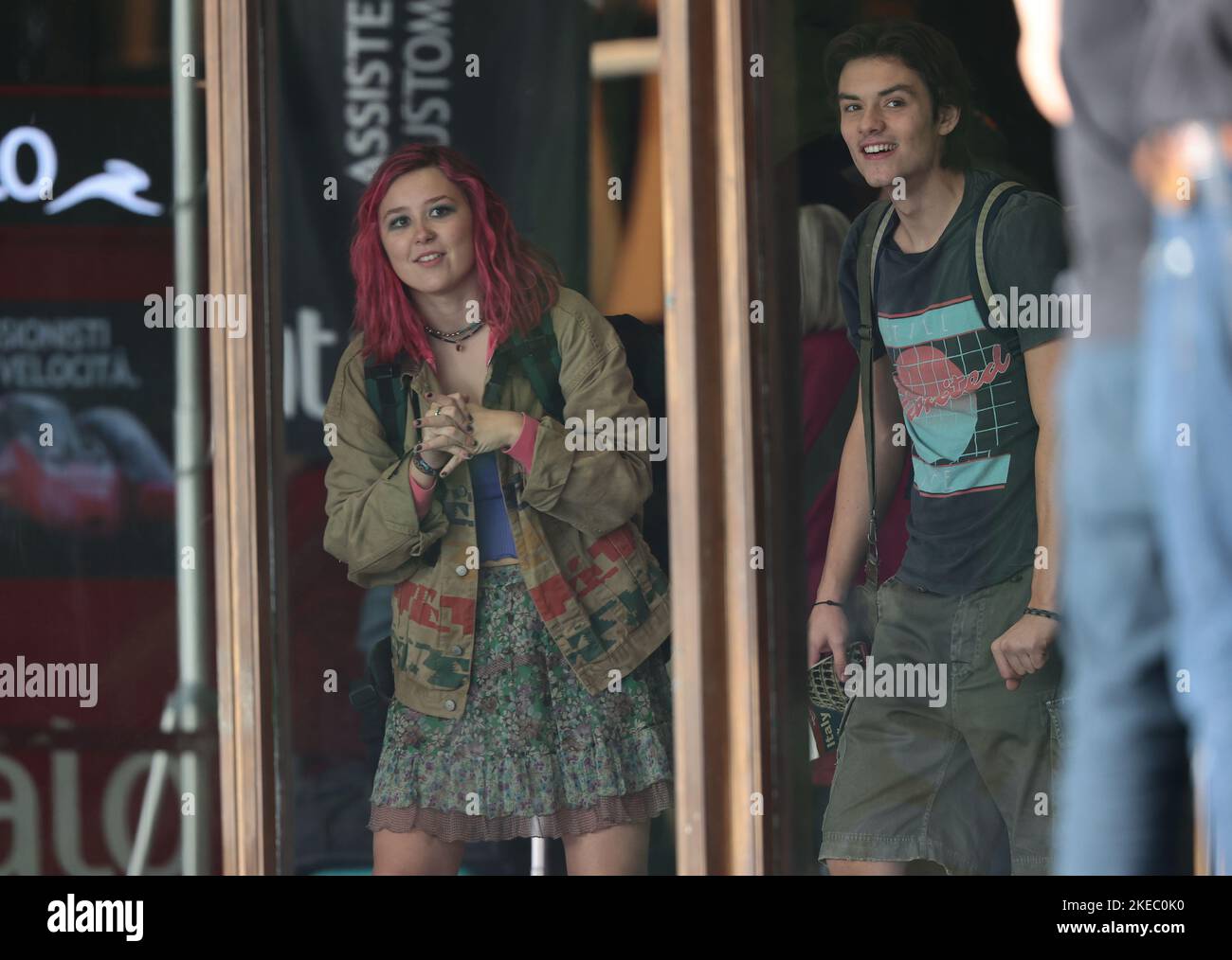 Venice, Italy. 12th Nov, 2022. British actress Liv Hill and British ...