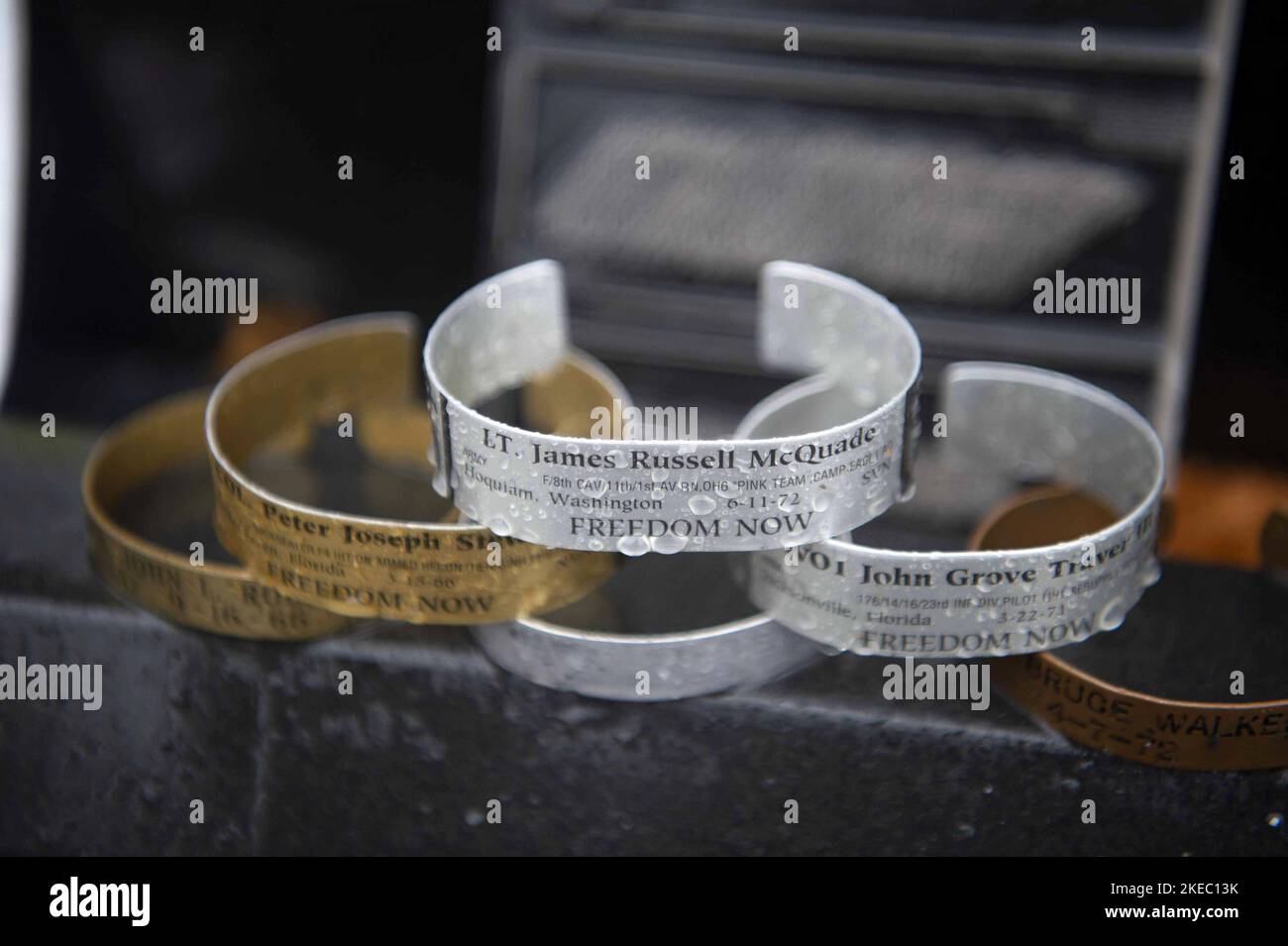 Washington, United States. 11th Nov, 2022. Commemorative bracelets are ...