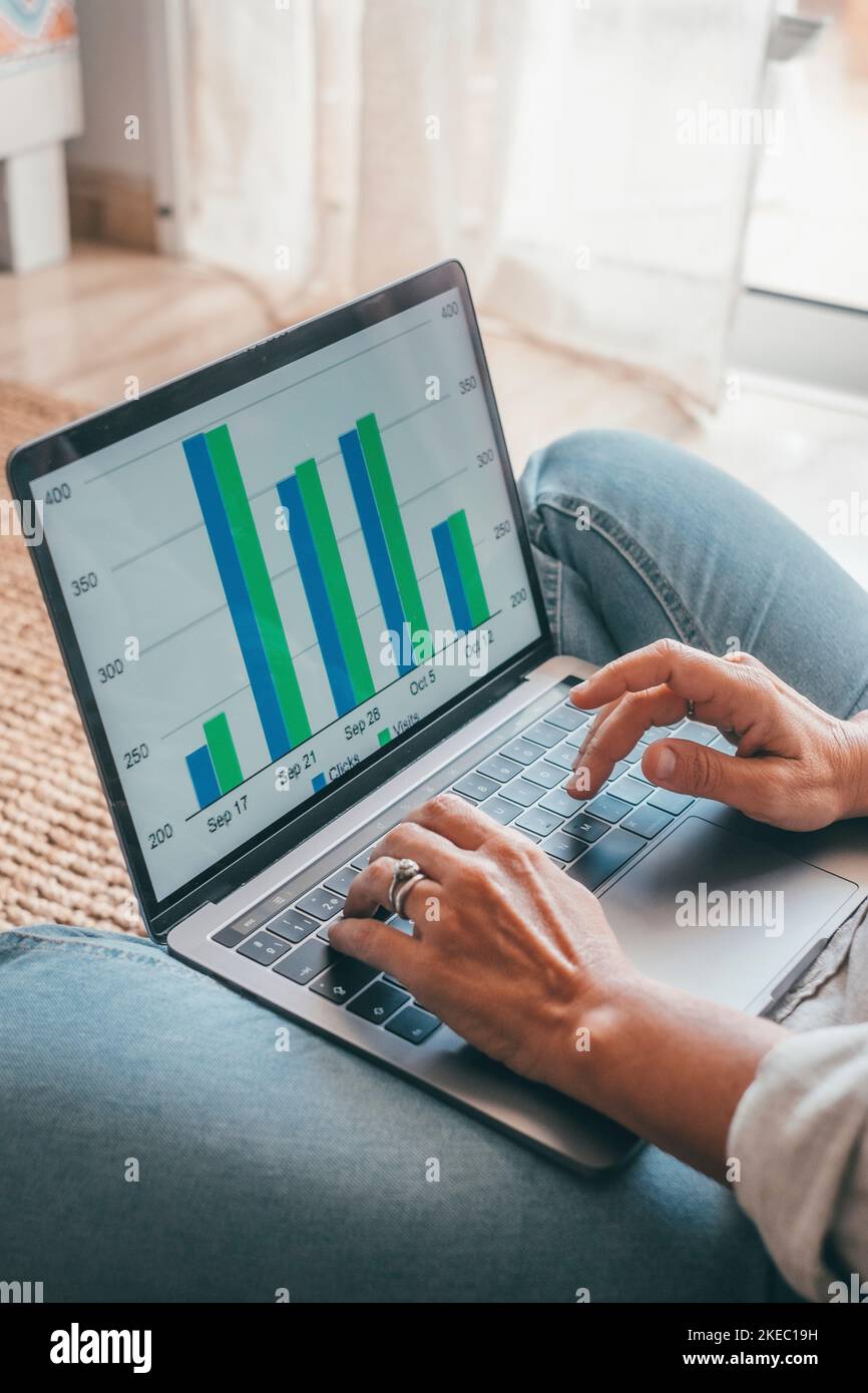 Woman working laptop documents hi-res stock photography and images - Alamy