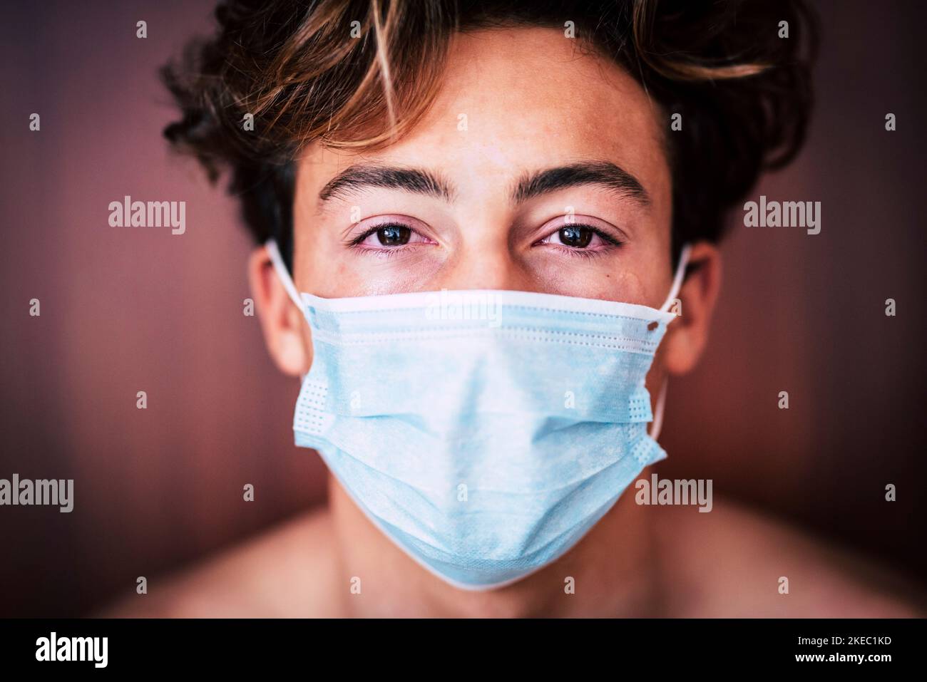 Boy with mask crying hi-res stock photography and images - Alamy
