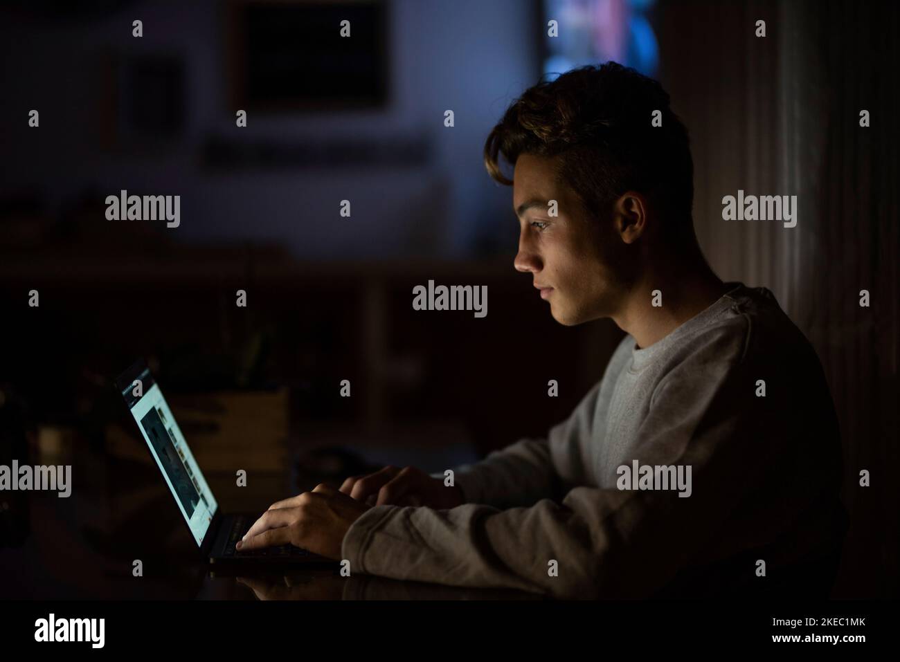 Close up caucasian boy studying hi-res stock photography and images - Alamy