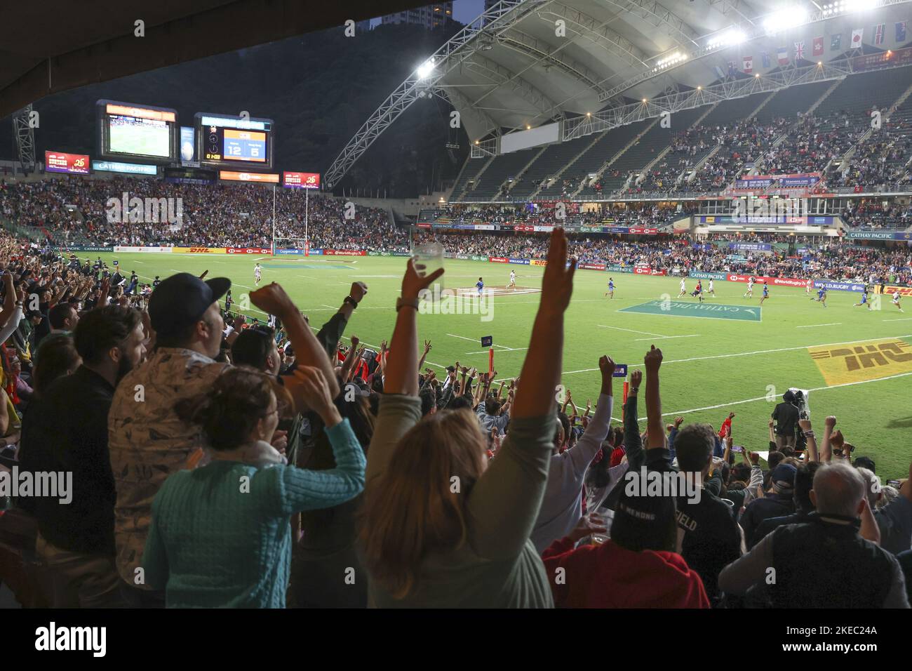***FOR NON-COMMERCIAL USE ONLY*** Fans react during the Hong Kong vs ...