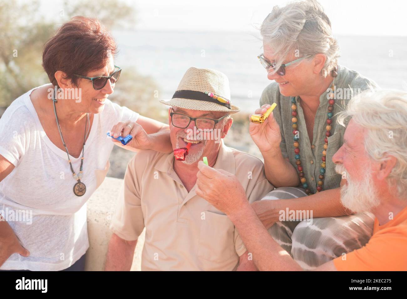 group of people having fun together celebrating something happened ...