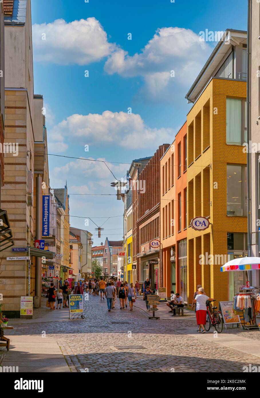 Promenade, downtown Stralsund, Usedom, Meklenburg-Vorpommern, Germany ...