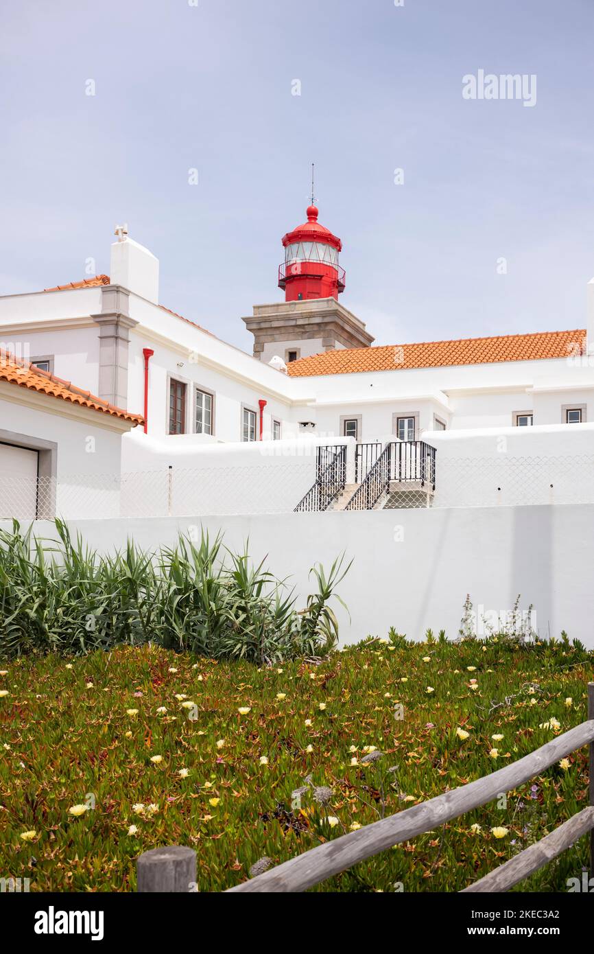 Coastal landscape at Cabo da Roca lighthouse in Portugal during the day ...