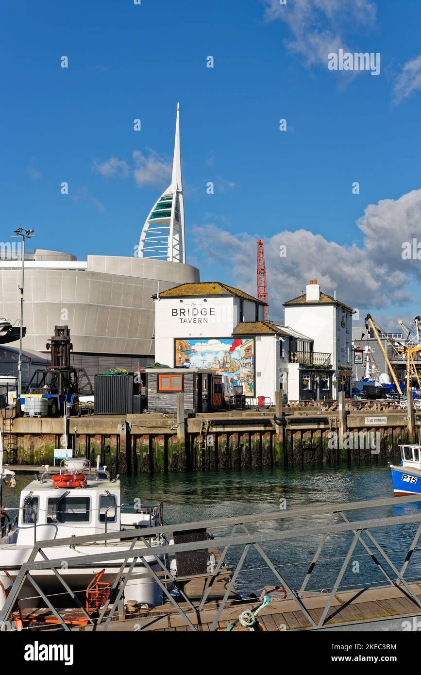 The Bridge Tavern pub at Camber docks in old historic Portsmouth on a ...