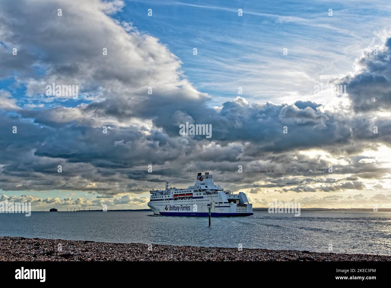 The Brittany Ferries ship 'Normandie' sailing from Portsmouth harbour ...