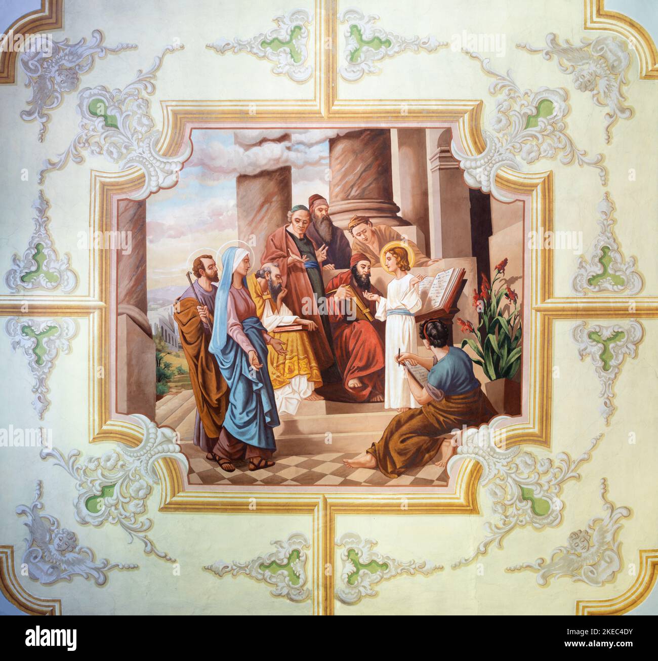 SEBECHLEBY, SLOVAKIA - OKTOBERT 8, 2022: The fresco Twelve old Jesus in ...