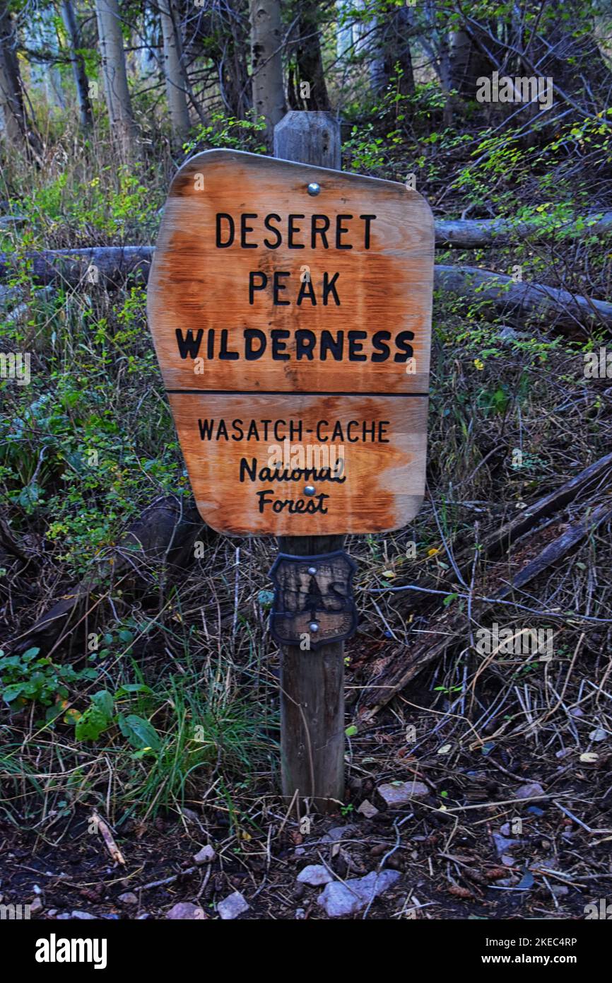 Hiking Trail Sign Deseret Peak Trail Stansbury Mountains, Rocky ...