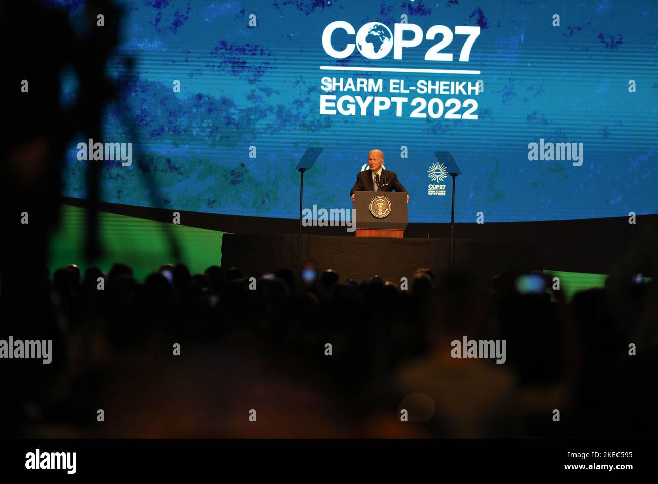 Sharm El Sheikh, Egypt. 11th Nov, 2022. US President Joe Biden delivers ...