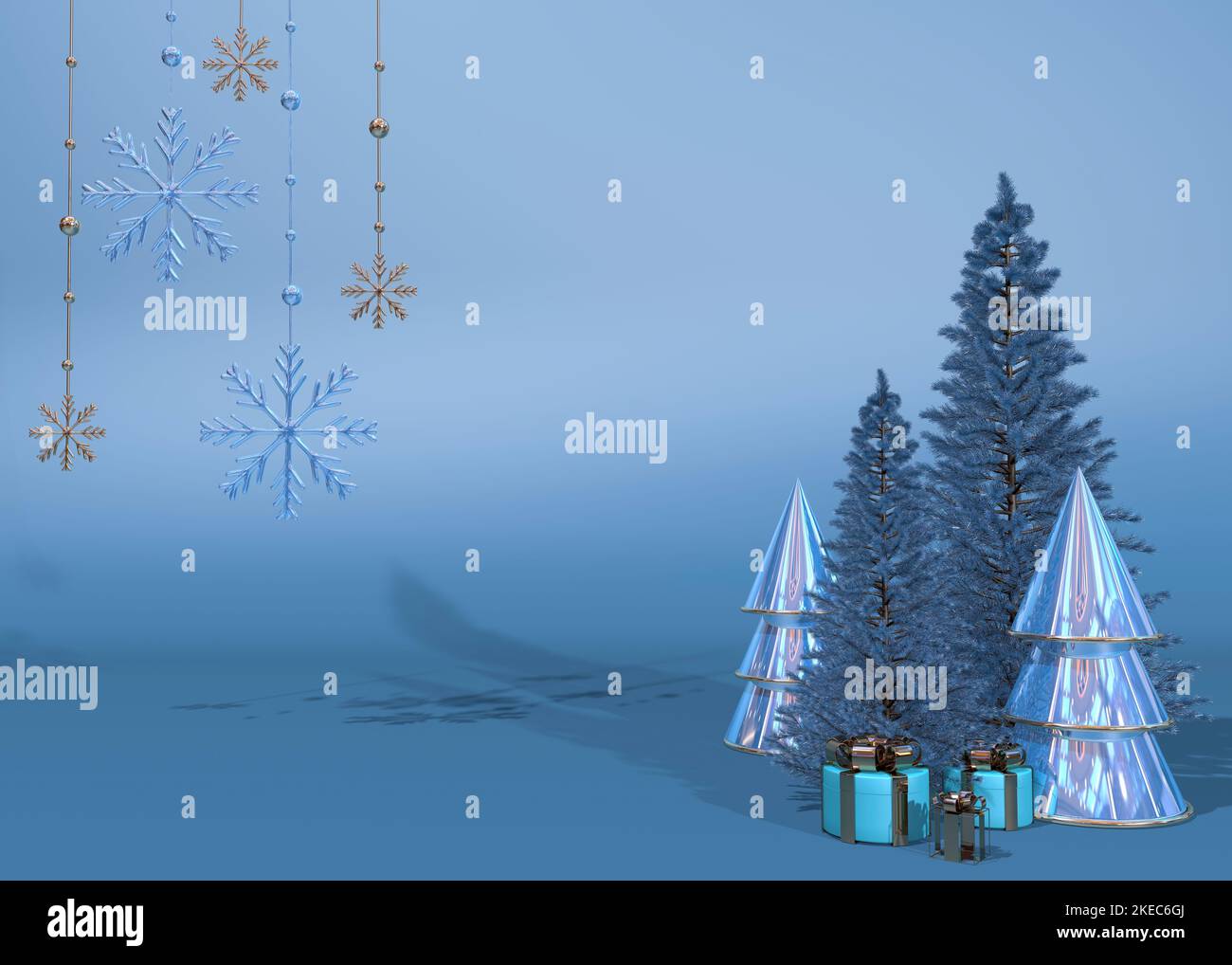 Christmas background. Xmas pine fir lush tree. Conical Abstract Gold ...