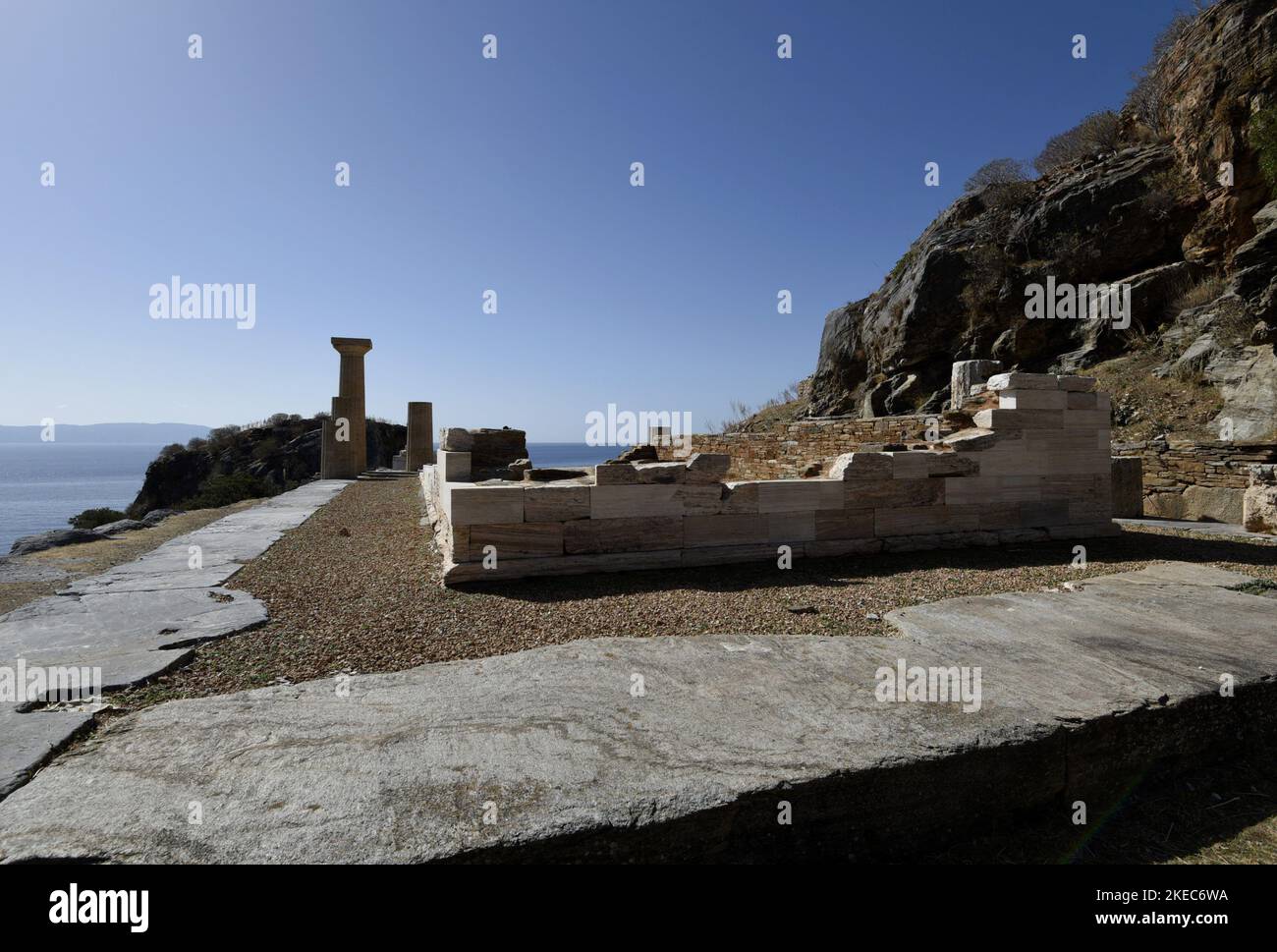 Landscape with scenic view of the 4th century Doric order Temple of ...