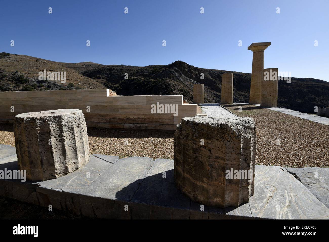Landscape with scenic view of the 4th century Doric order Temple of ...
