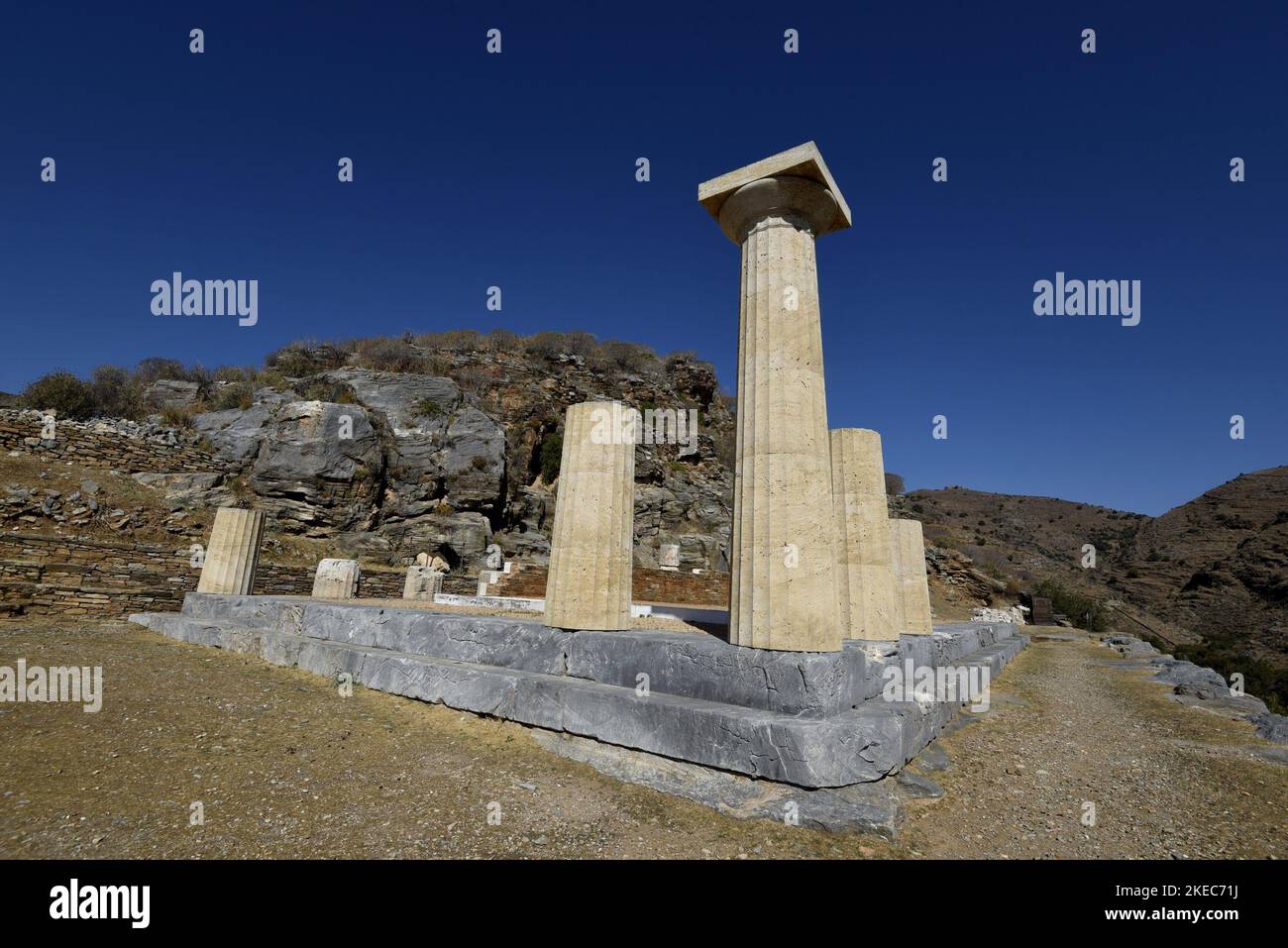Landscape with scenic view of the 4th century Doric order Temple of ...