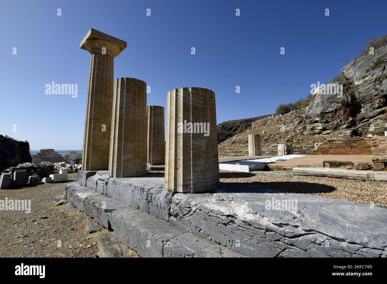 Landscape with scenic view of the 4th century Doric order Temple of ...