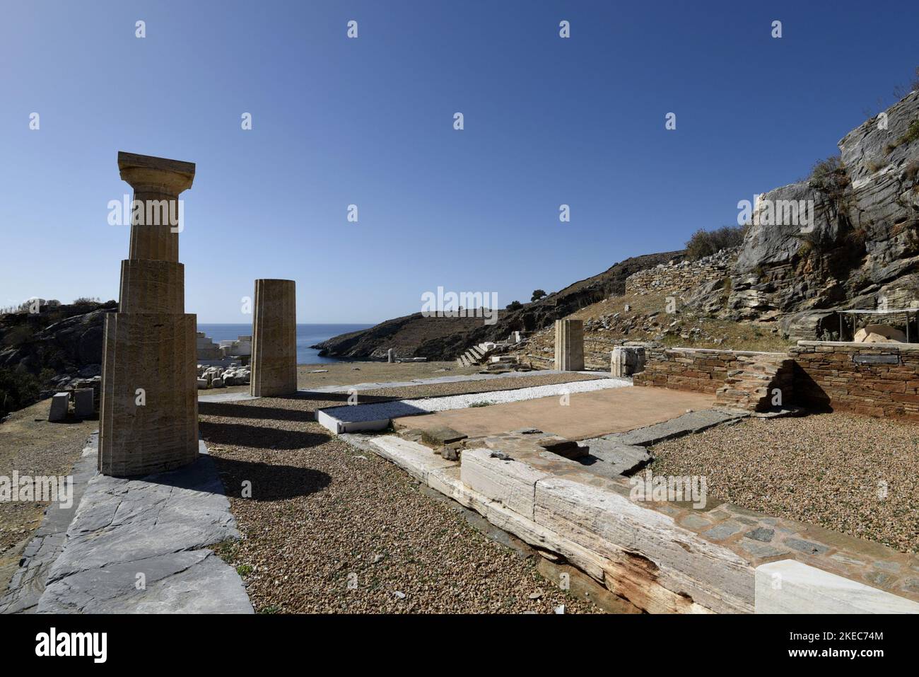 Landscape with scenic view of the 4th century Doric order Temple of ...