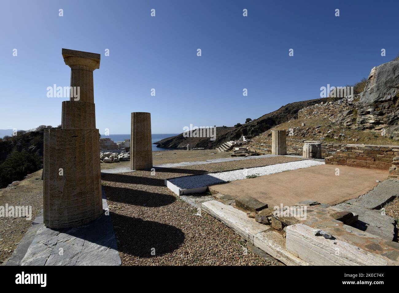 Landscape with scenic view of the 4th century Doric order Temple of ...