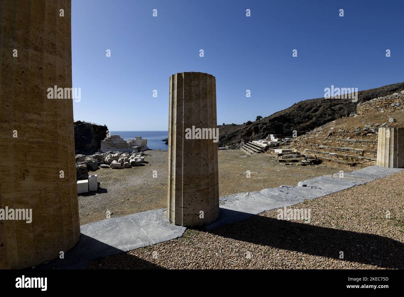 Landscape with scenic view of the 4th century Doric order Temple of Athena an archaic monument ...
