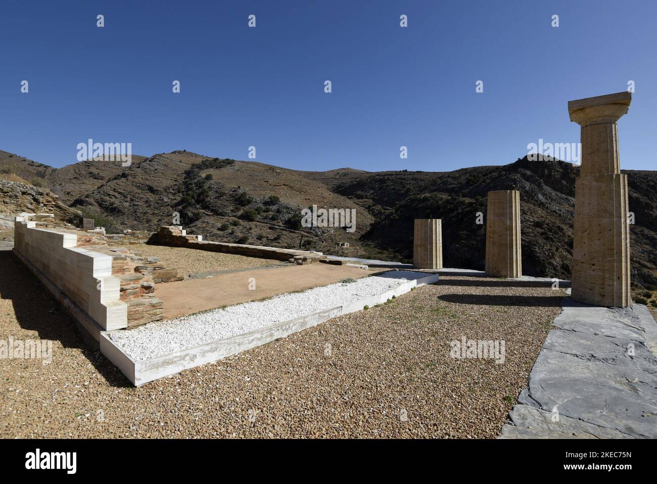 Landscape with scenic view of the 4th century Doric order Temple of ...