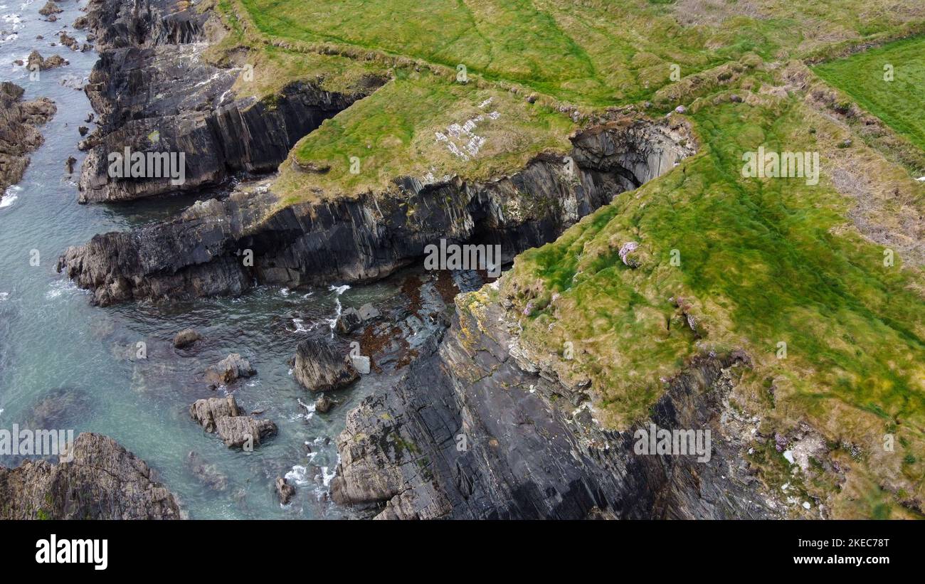 Rocky shores of the Celtic Sea along the route of the Wild Atlantic Way ...