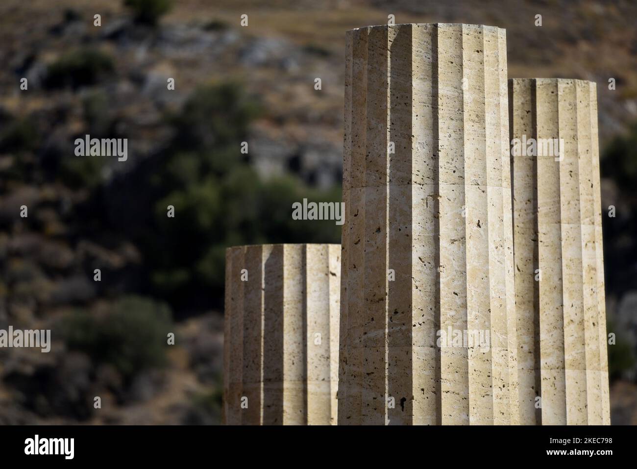 Doric order columns at the archaic Temple of Athena a monument at the ...