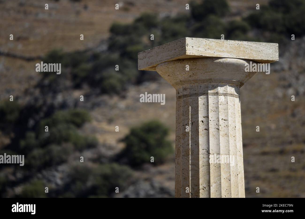 Doric order column at the archaic Temple of Athena a monument at the ...