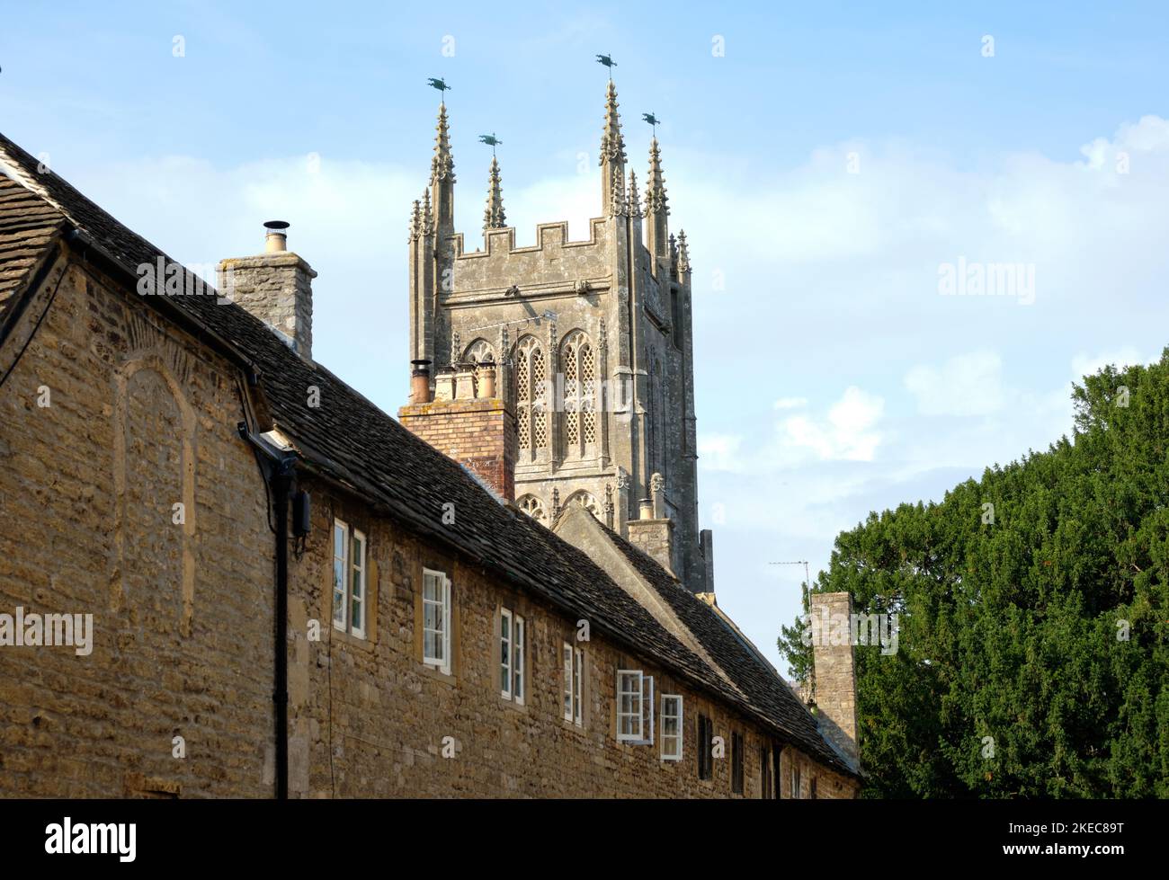 Exterior View of St Andrews Church Mells rising above New Street ...