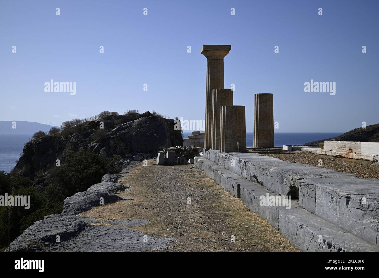 Landscape with scenic view of the 4th century Doric order Temple of ...