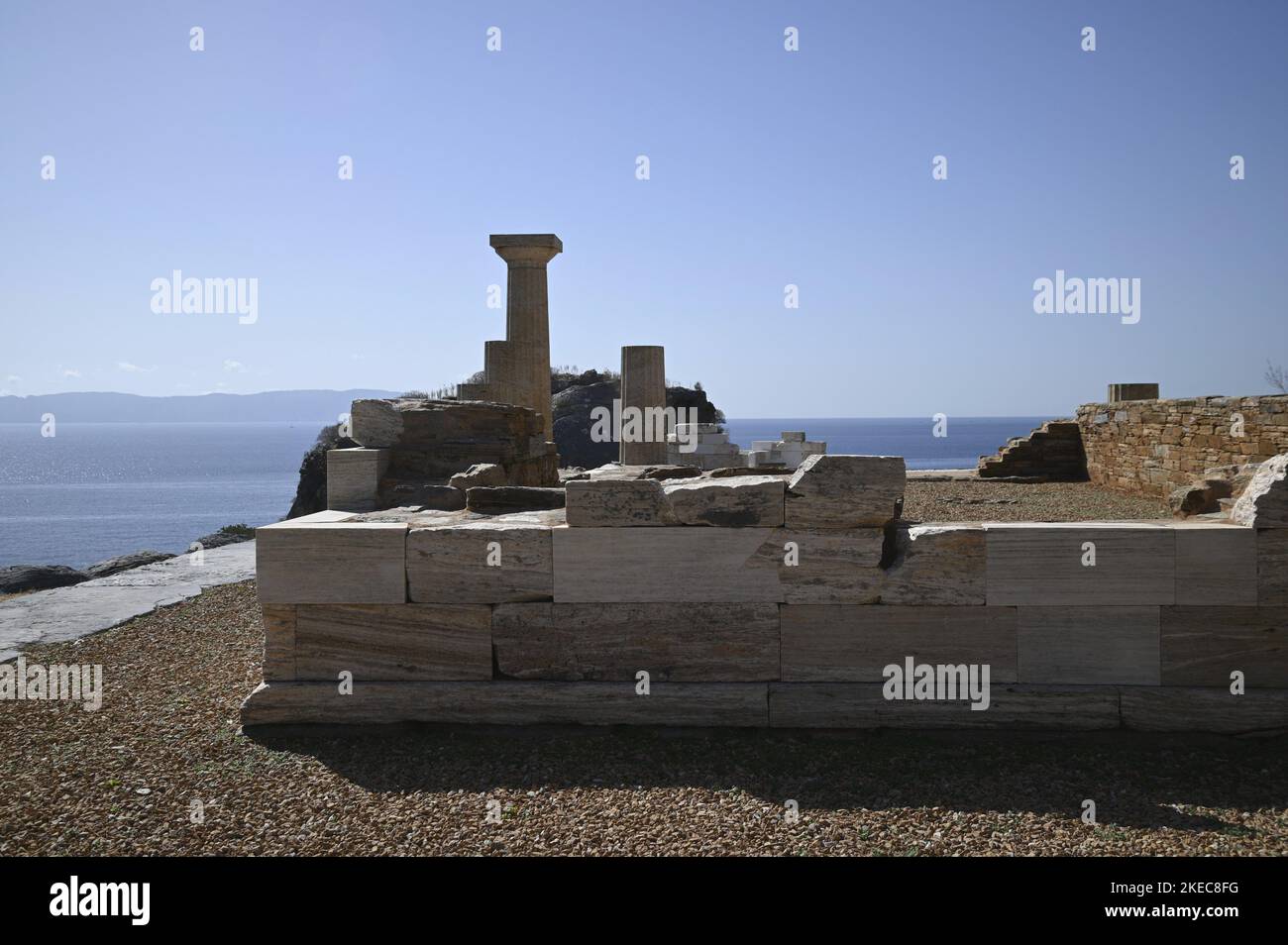 Landscape with scenic view of the 4th century Doric order Temple of Athena an archaic monument ...