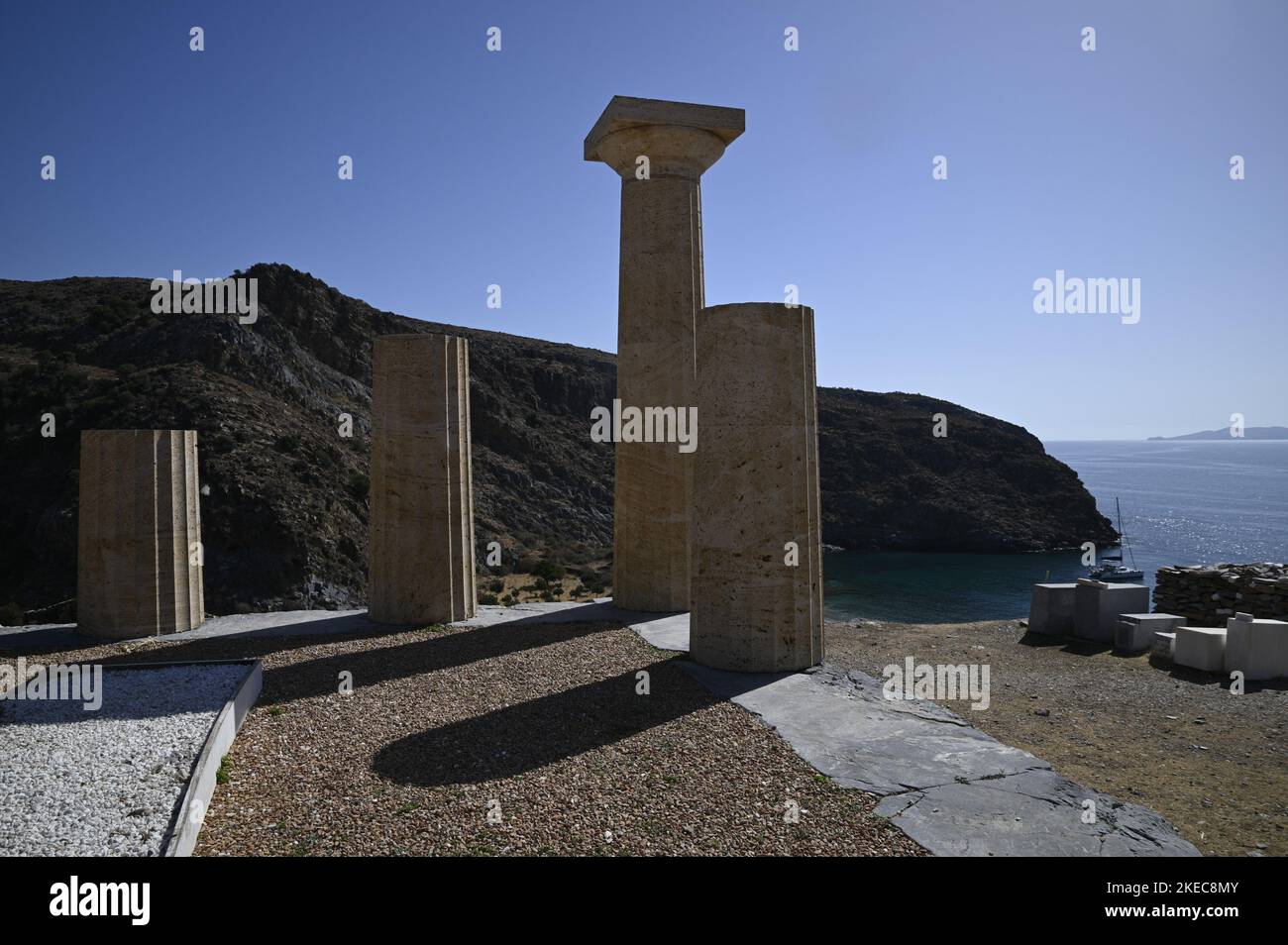 Landscape with scenic view of the 4th century Doric order Temple of Athena an archaic monument ...