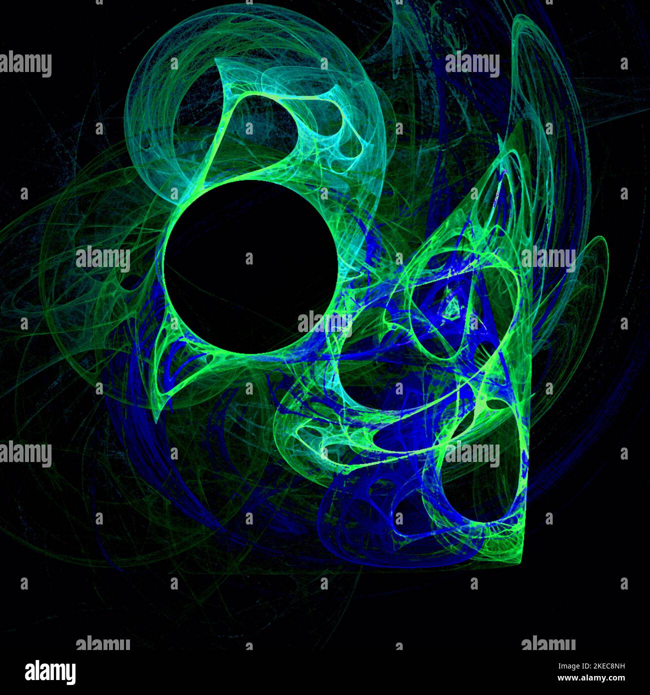 illustration of a green space planet star system, color graphics ...