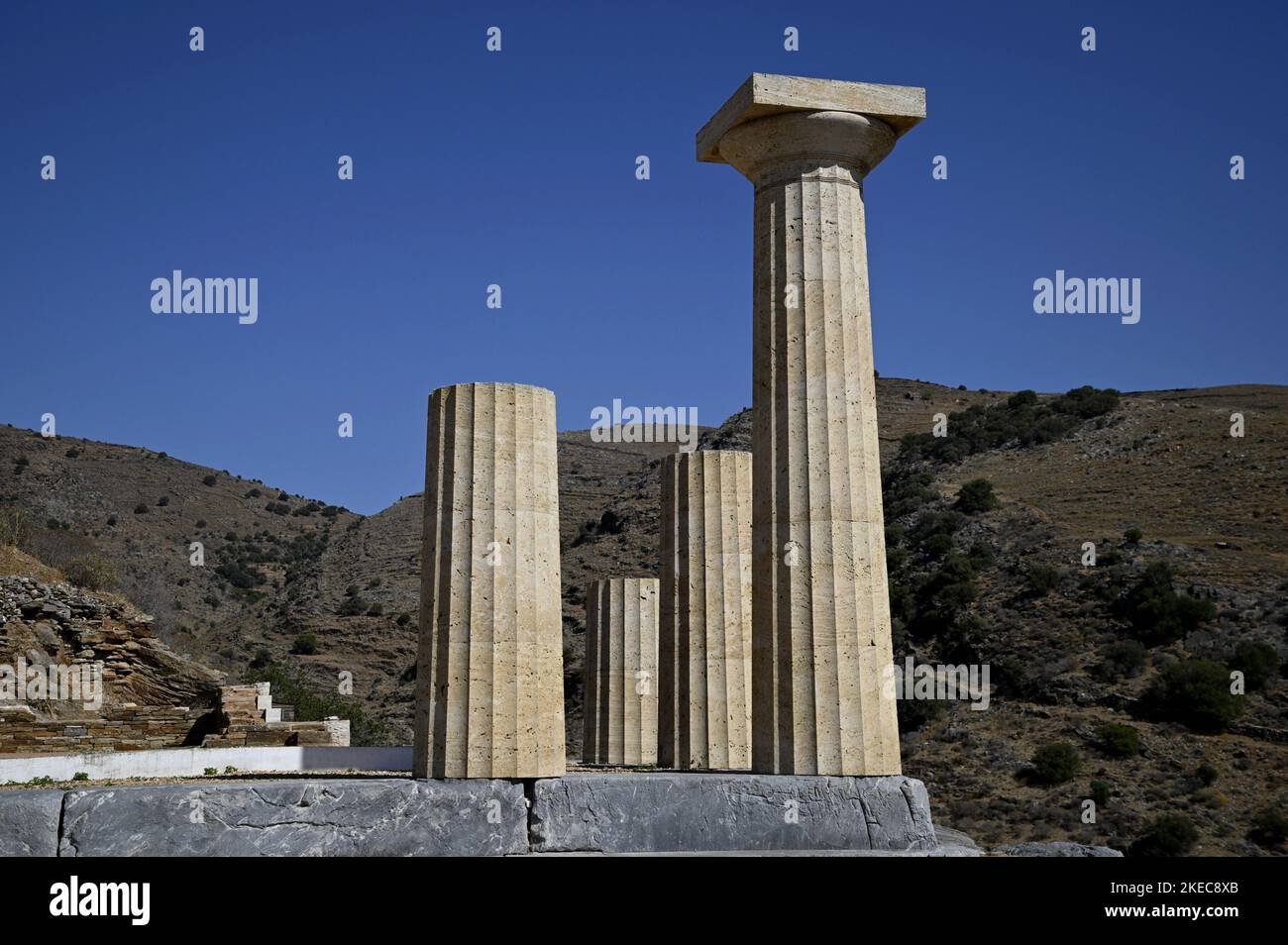 Landscape with scenic view of the 4th century Doric order Temple of ...