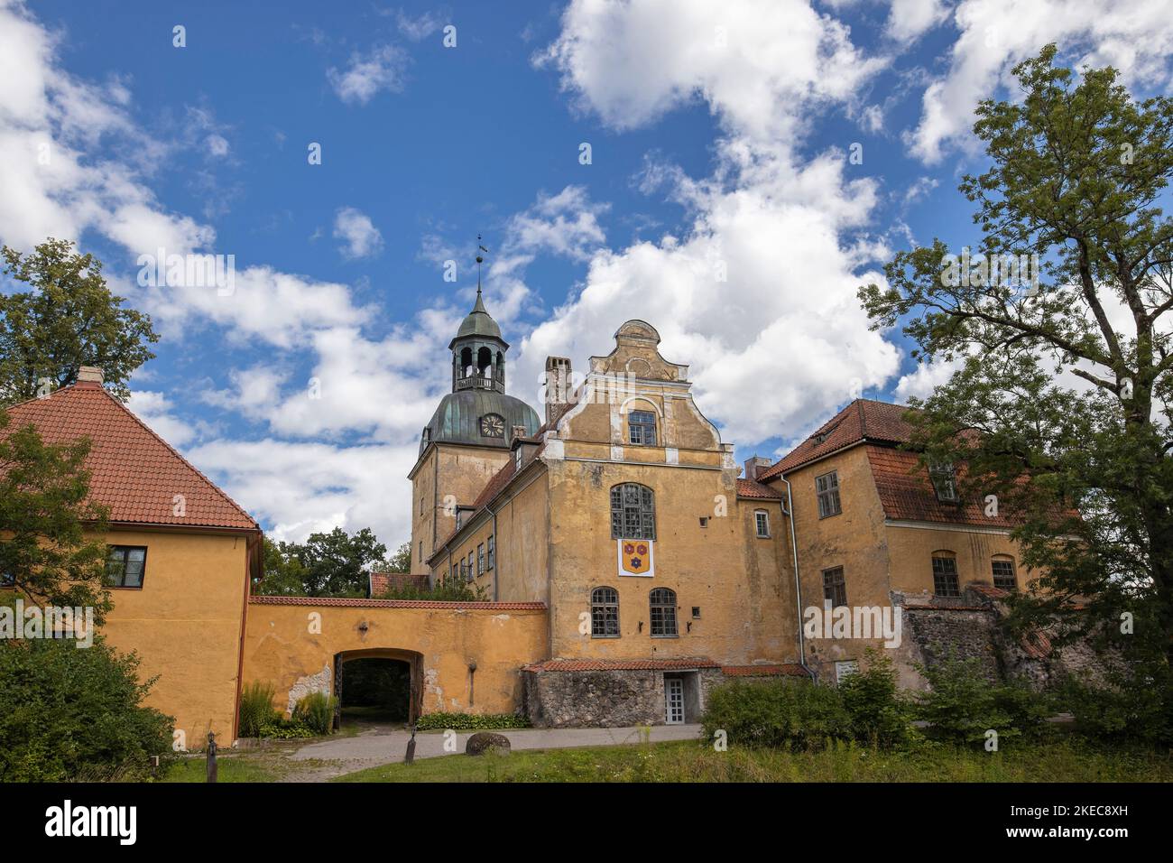 Lielstraupe medieval castle in the village of Straupe in Vidzeme, in ...