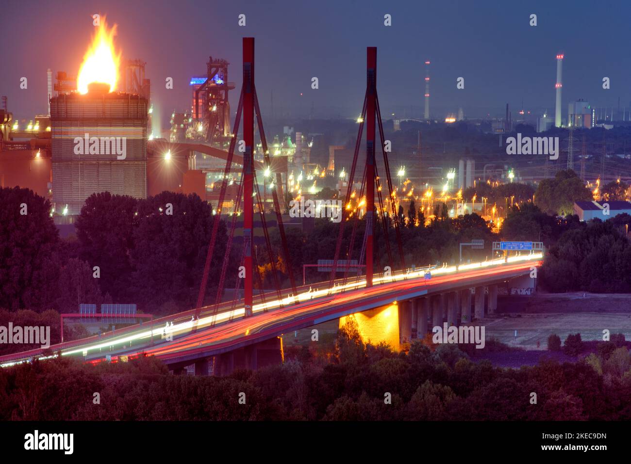 View from the Rheinpreußen slagheap to the industrial panorama of the ...