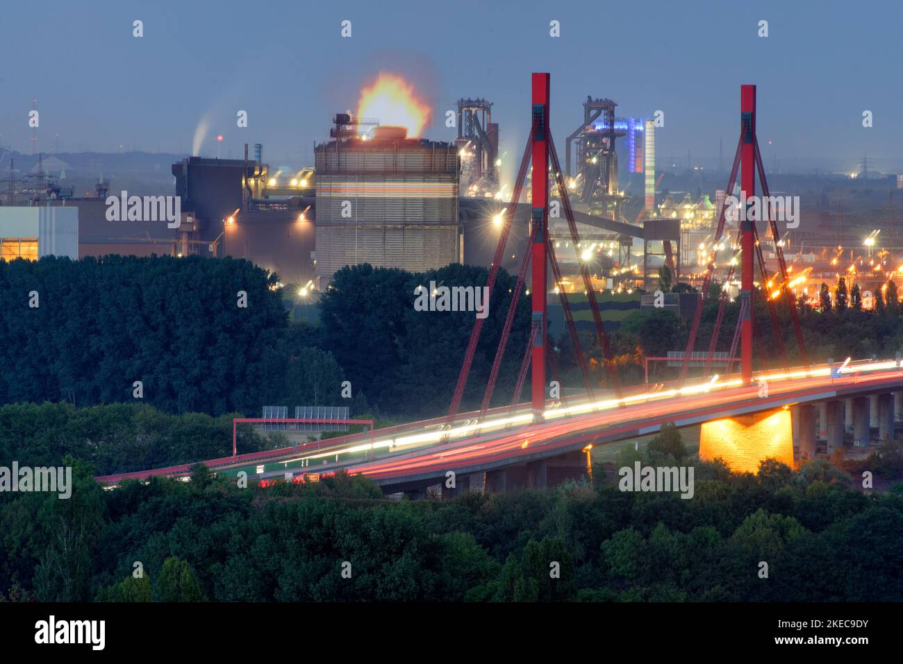 View from the Rheinpreußen slagheap to the industrial panorama of the ...