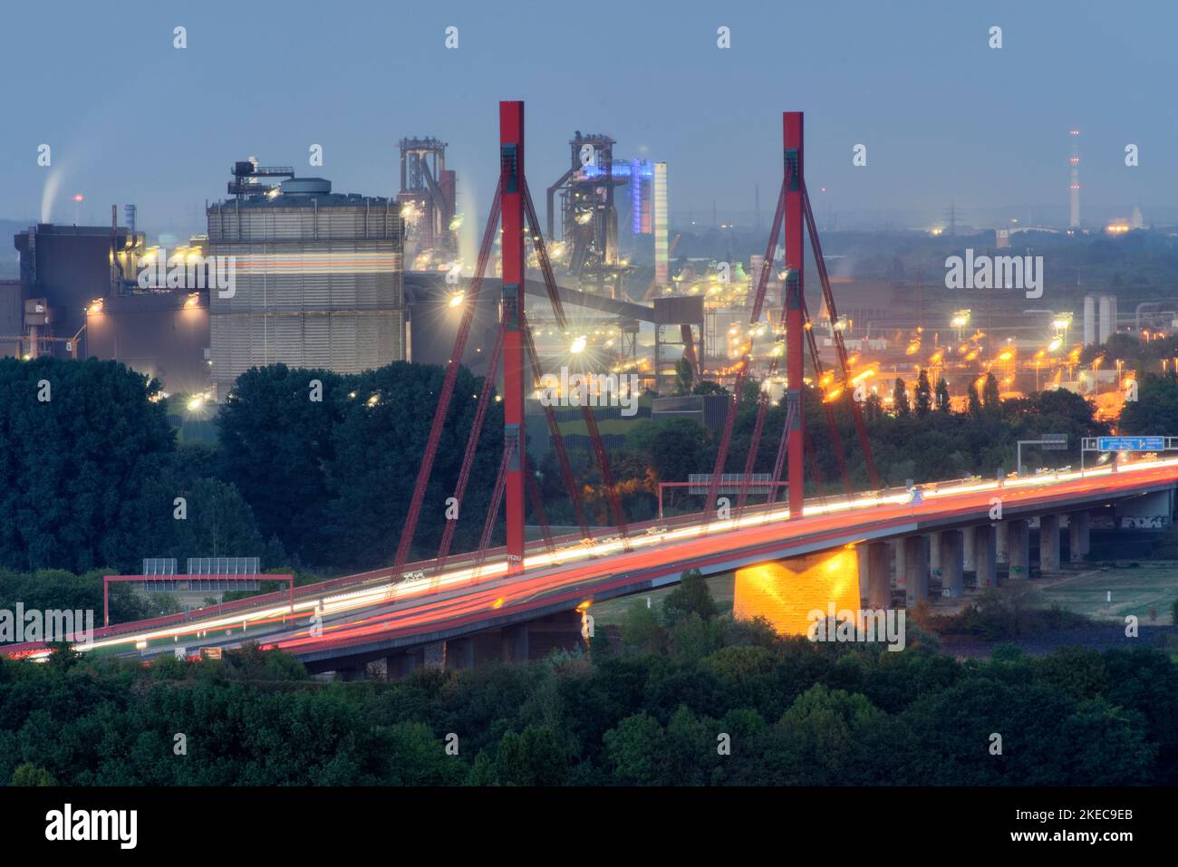 View from the Rheinpreußen slagheap to the industrial panorama of the ...