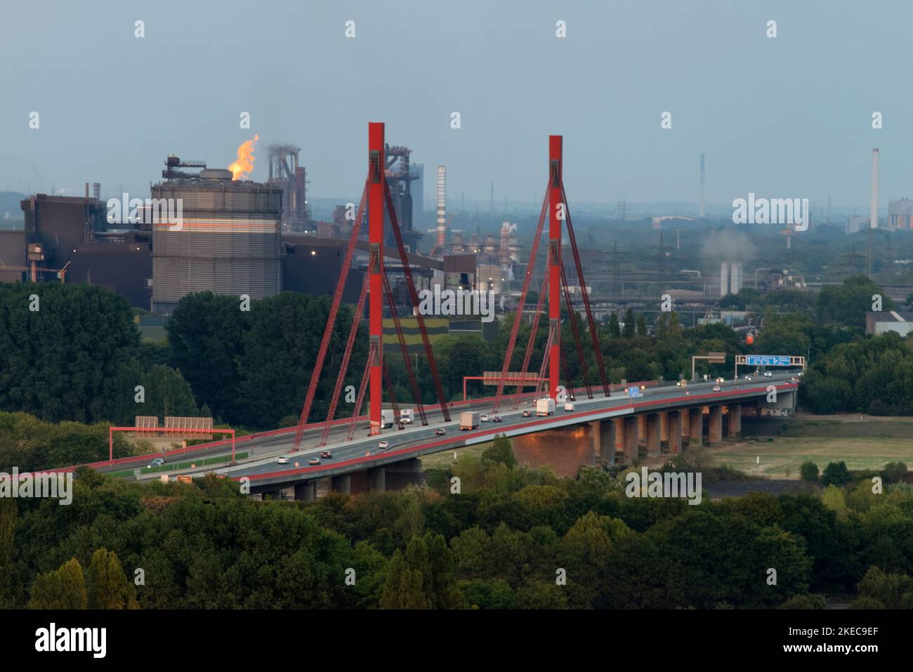 View from the Rheinpreußen slagheap to the industrial panorama of the ...