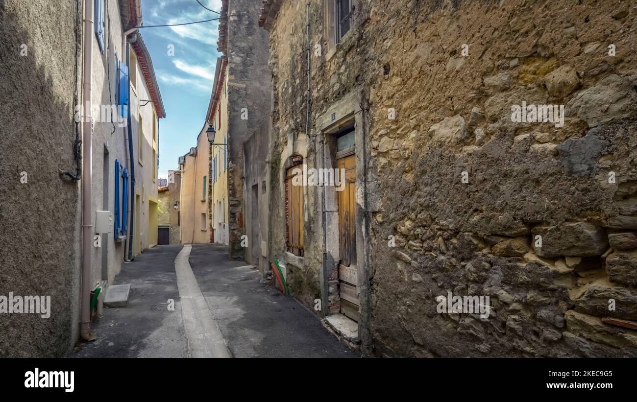 Village street in Moussan Stock Photo - Alamy