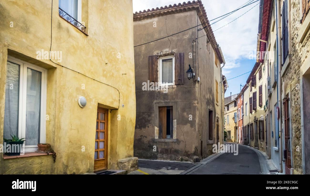 Village street in Moussan Stock Photo - Alamy