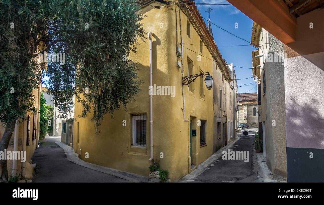 Village street in Moussan Stock Photo - Alamy