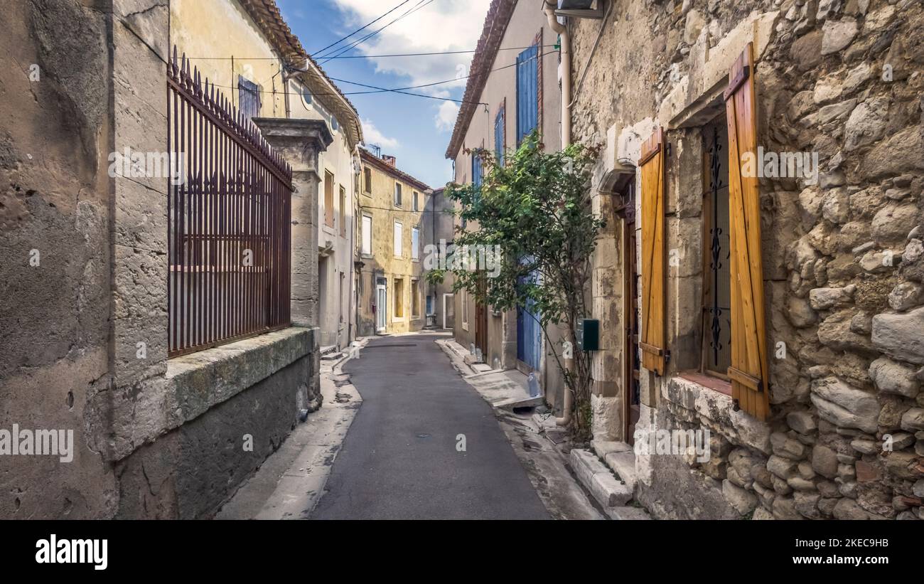 Village street in Moussan Stock Photo - Alamy