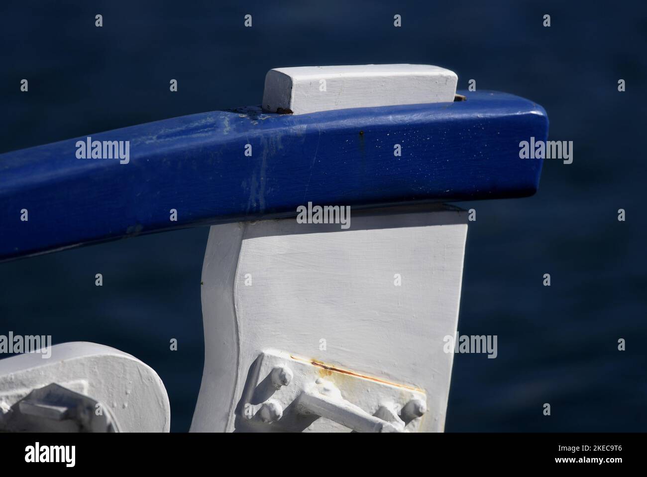 Traditional wooden Greek fishing boat stern closeup Stock Photo - Alamy