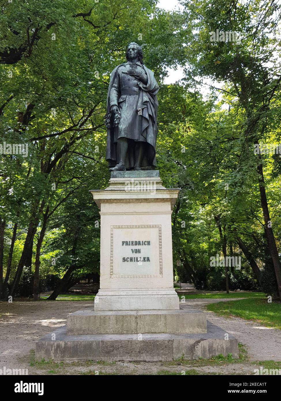 Schiller Monument, Friedrich von Schiller, German poet, bronze figure ...