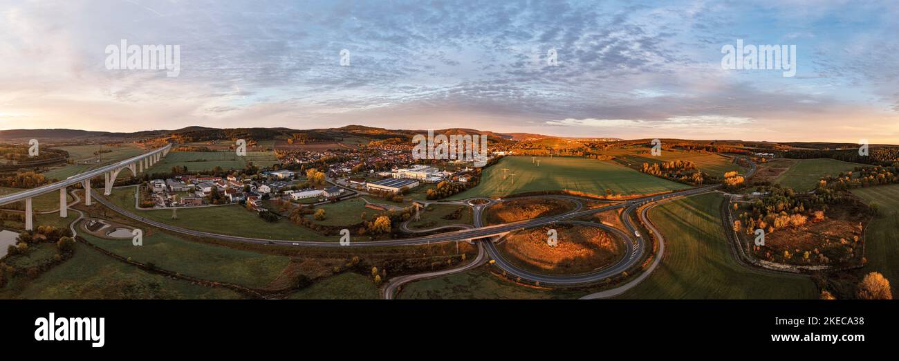 Germany, Thuringia, Ilmenau, Langewiesen, city, overview, industrial ...