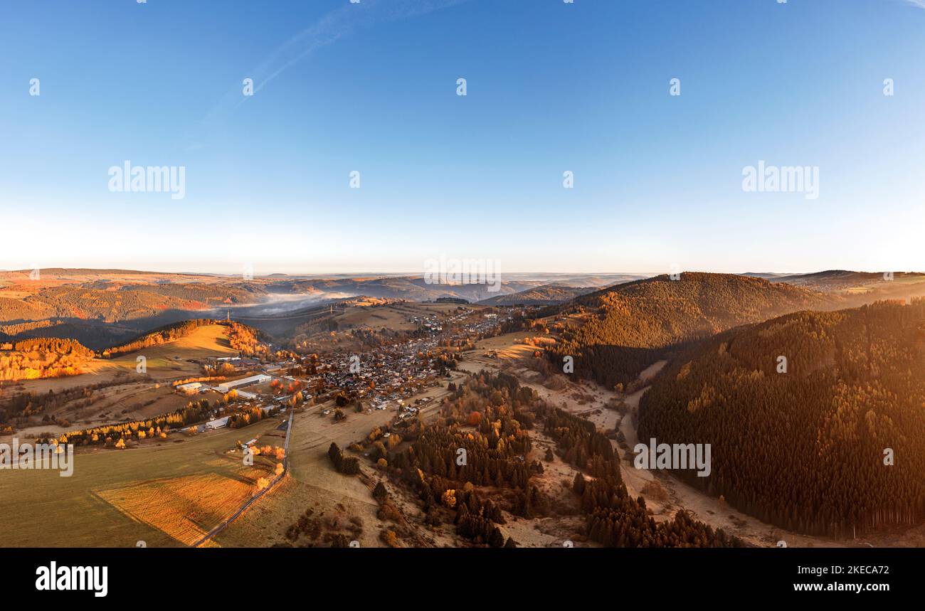 Germany, Thuringia, town Schwarzatal, Meuselbach-Schwarzmühle, valley ...