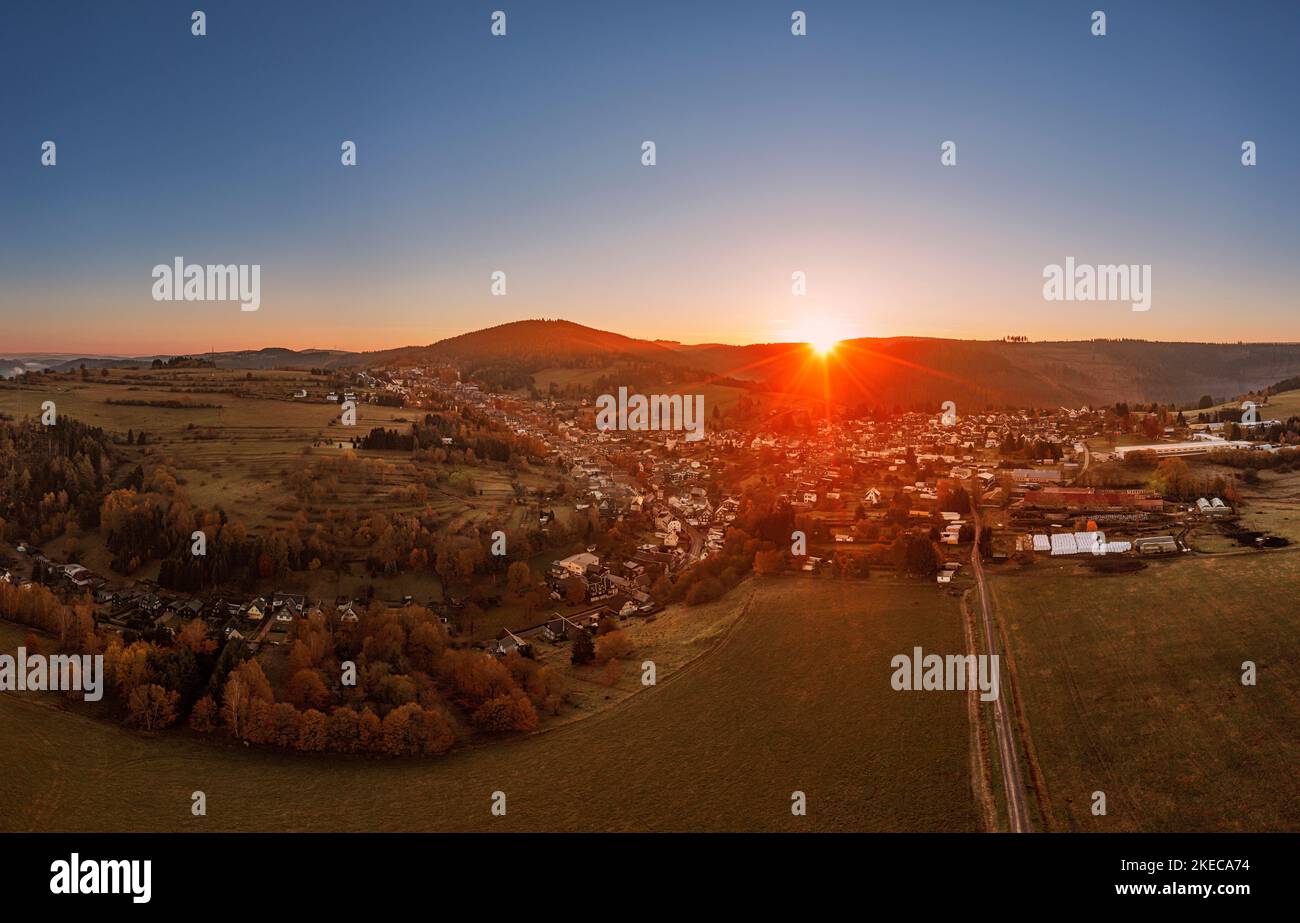 Germany, Thuringia, town Schwarzatal, Meuselbach-Schwarzmühle, village ...