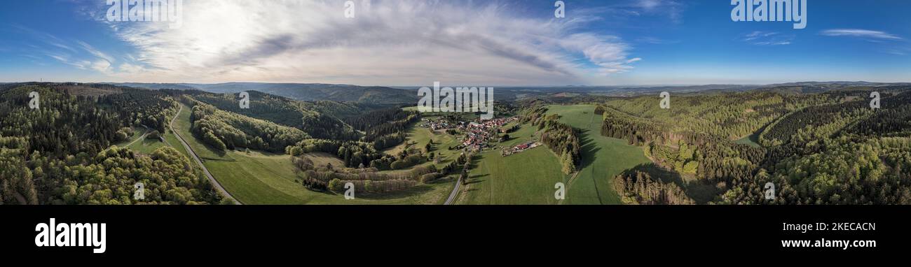 Germany, Thuringia, Schleusegrund, Steinbach, village, plateau, forest ...