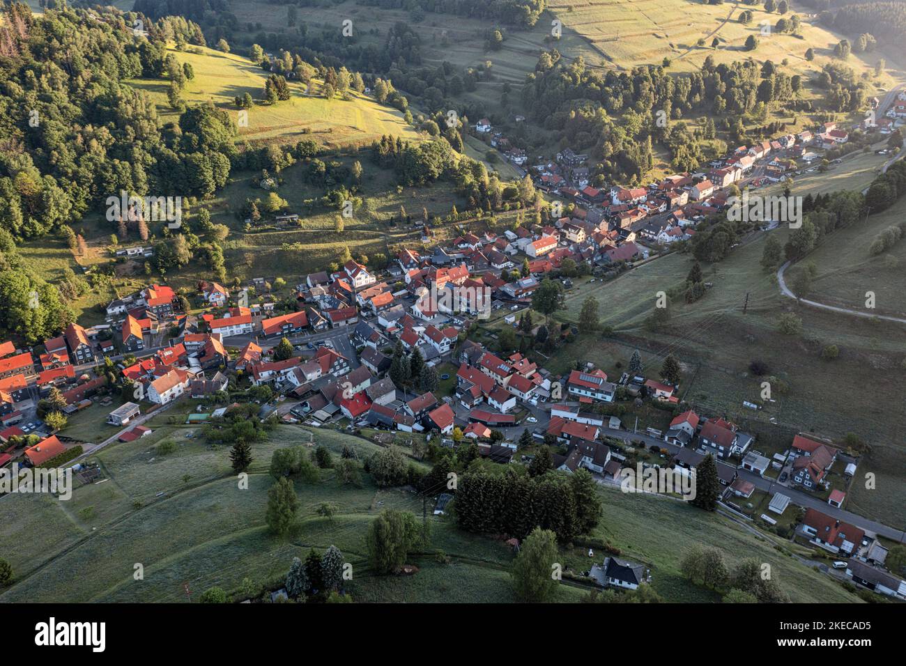 Germany, Thuringia, Schleusegrund, Schönbrunn, village, overview ...