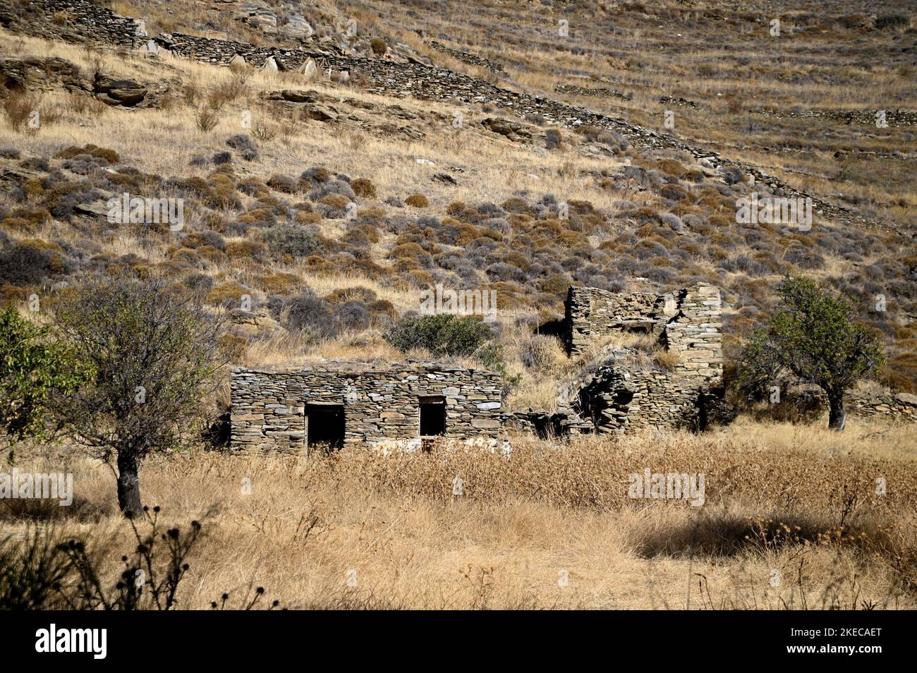 Scenic rural landscape in Vourkari a picturesque fishing village at the ...
